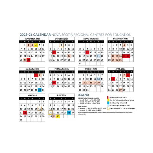 2025-26 school calendar | Horizon Elementary
